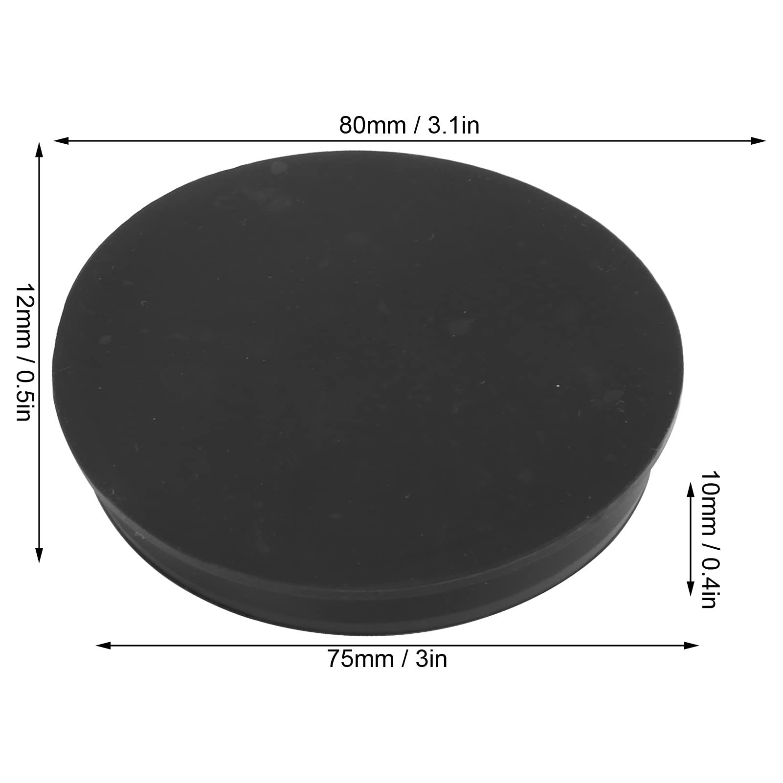 Tongue Drum Base Cover Accessory, Rubber Tongue Drum Bottom Cap Handpan Soundhole Cap Handpan Sound Cap for Spiritual Rehabilitation for Yoga Practice(75mm inner hole)