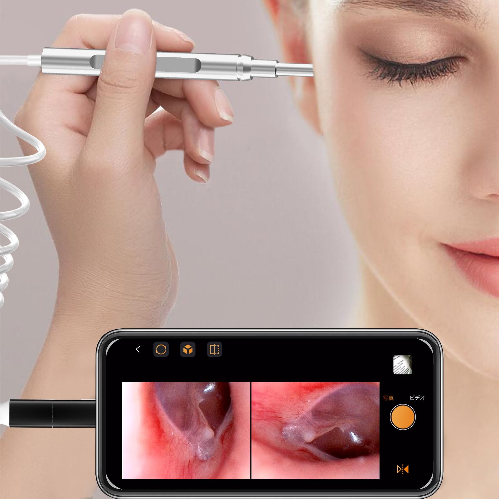 Ear Wax Removal AMTORIN 1080P,No WiFi Needed, Plug and Play,Earwax Remover Tool Compatible with iPhone 15,iPhone and Android Phone, Photo and Video Function, Ear Cleaner for iOS and Android (3.9mm)