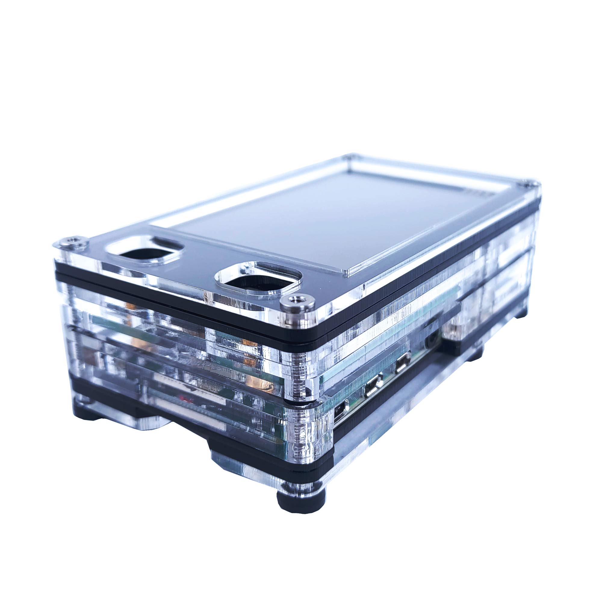 C4Labs DRPi-3.5NSX Nextion Screen Case – Raspberry Pi 3 B+, Duplex MMDVM v1.0, and Enhanced 3.5" Nextion Screen (Included) ~ Black Ice (Black)