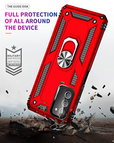 SunRemex for Samsung Galaxy A03S Case with Tempered Glass Screen Protector, Samsung A03S Case Kickstand [Military Grade] 16ft.Drop Tested Protective Cover for Samsung Galaxy A03S (A03S_Red)