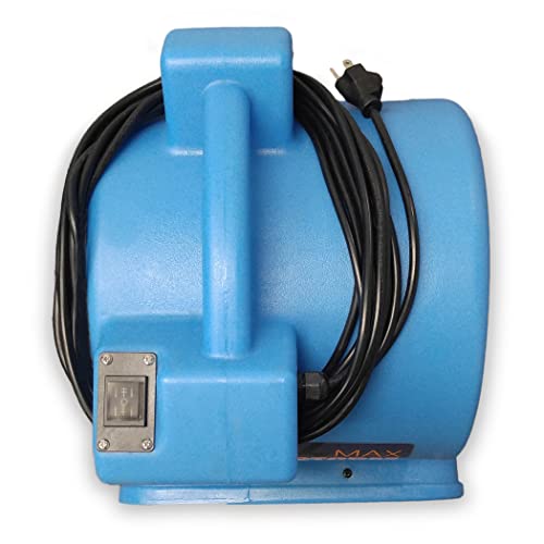 Soleaire Max Storm 1/2 HP Durable Lightweight Air Mover Carpet Dryer Blower Floor Fan for Pro Janitorial Cleaner, Blue, 1 Pack