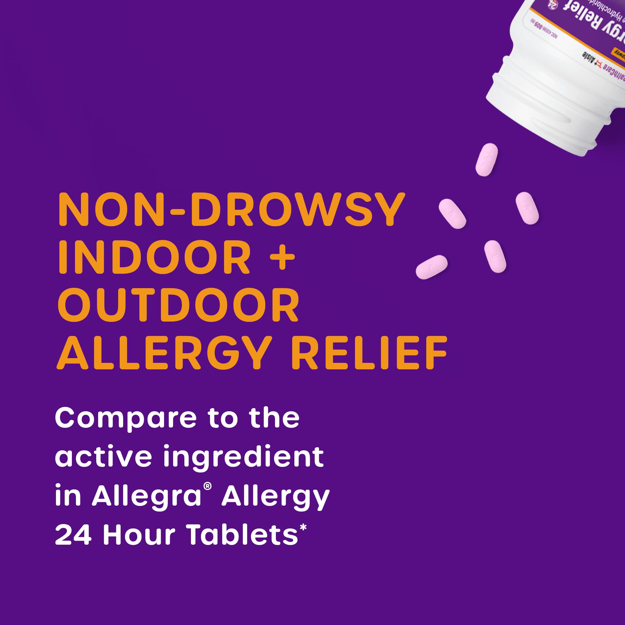 HealthCareAisle Allergy Relief - Fexofenadine Hydrochloride Tablets USP, 180 mg β 90 Tablets β Allergy Medication, Non-Drowsy 24-Hour Allergy Relief