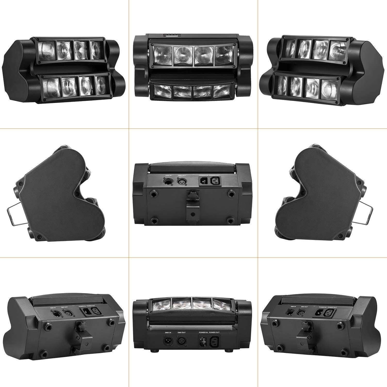 BSYUN DJ Lights RGBW LED 2nd Version Moving Head Stage Lights Sound Activated Disco Lights Compatible with DMX-512 Controller for Wedding Dance Birthday Event Party