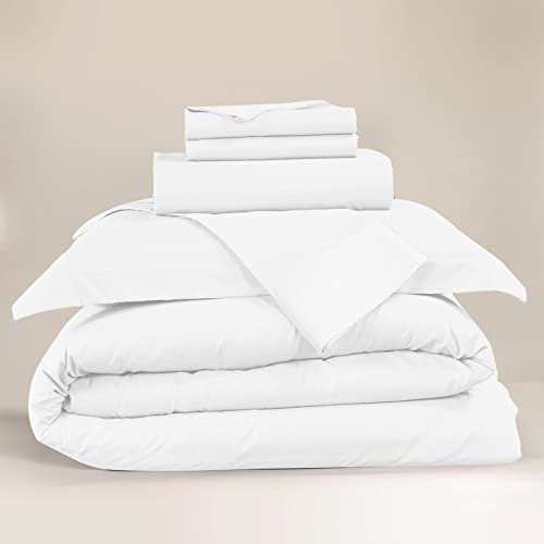 Nestl 1000TC Cotton Blend 6-Piece Duvet Cover and Sheet Set Burgundy Red - Queen