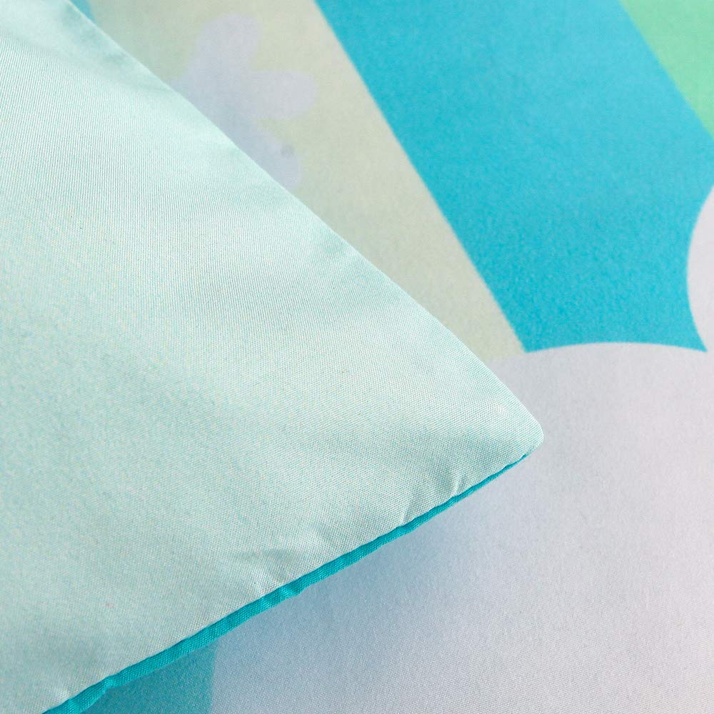 Btargot Ultra Soft Chirstmas Kid's Comforter Set Cartoon White Colorful Rainbow Pattern Bedding Sets Twin Size