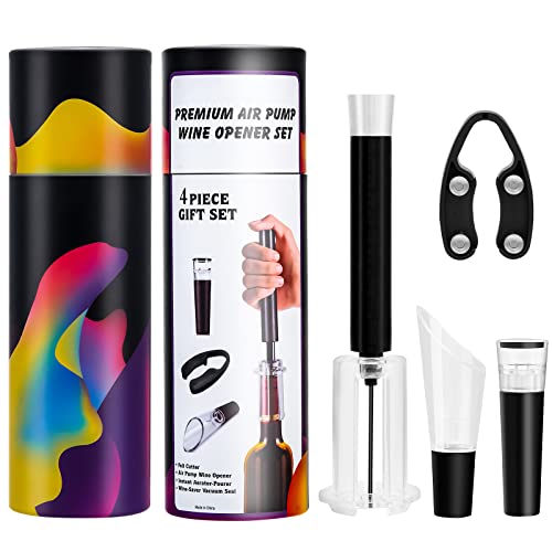 YLMIJFE Wine Bottle Opener, Aluminum tube wine air pressure bottle opener set,With Wine decanter, Vacuum bottle stopper, Aluminum foil cutter.Necessary for wine lovers