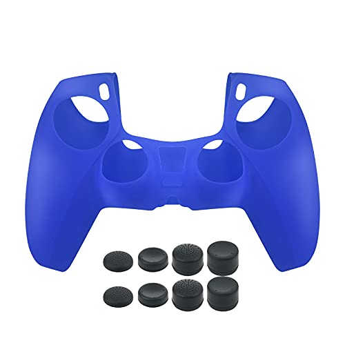 PS5 Controller Skins Anti-Slip Silicone Cover Protector Case Handle Sleeve Dustproof for PS5 Playstation with 8 Thumb Grips (Camouflage Green)