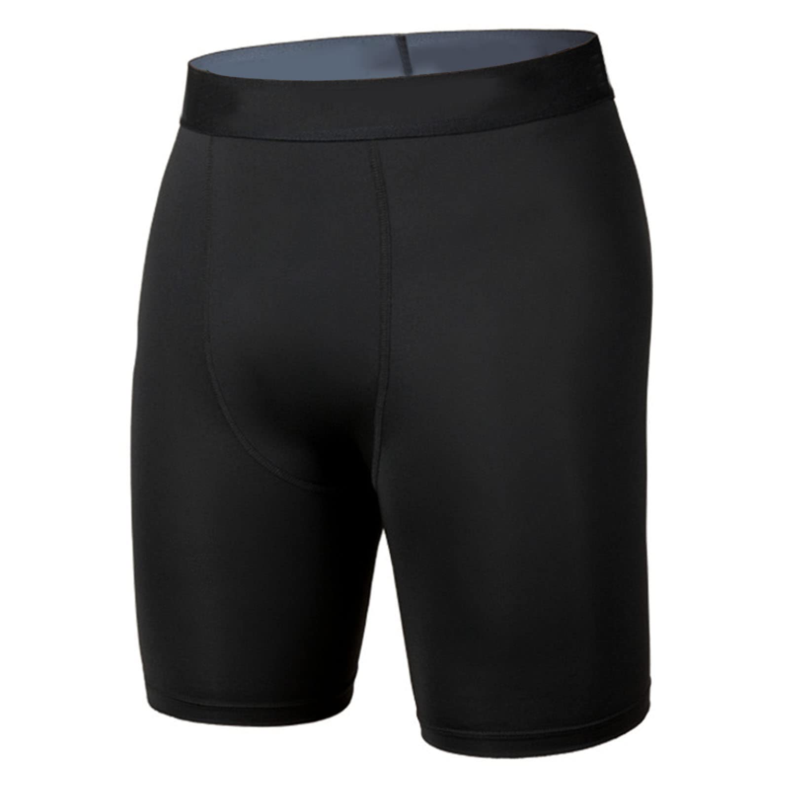 Compression Sports Shorts, Black Flat Seams Polyester Water Absorbent Men Compression Shorts for Workout (M)