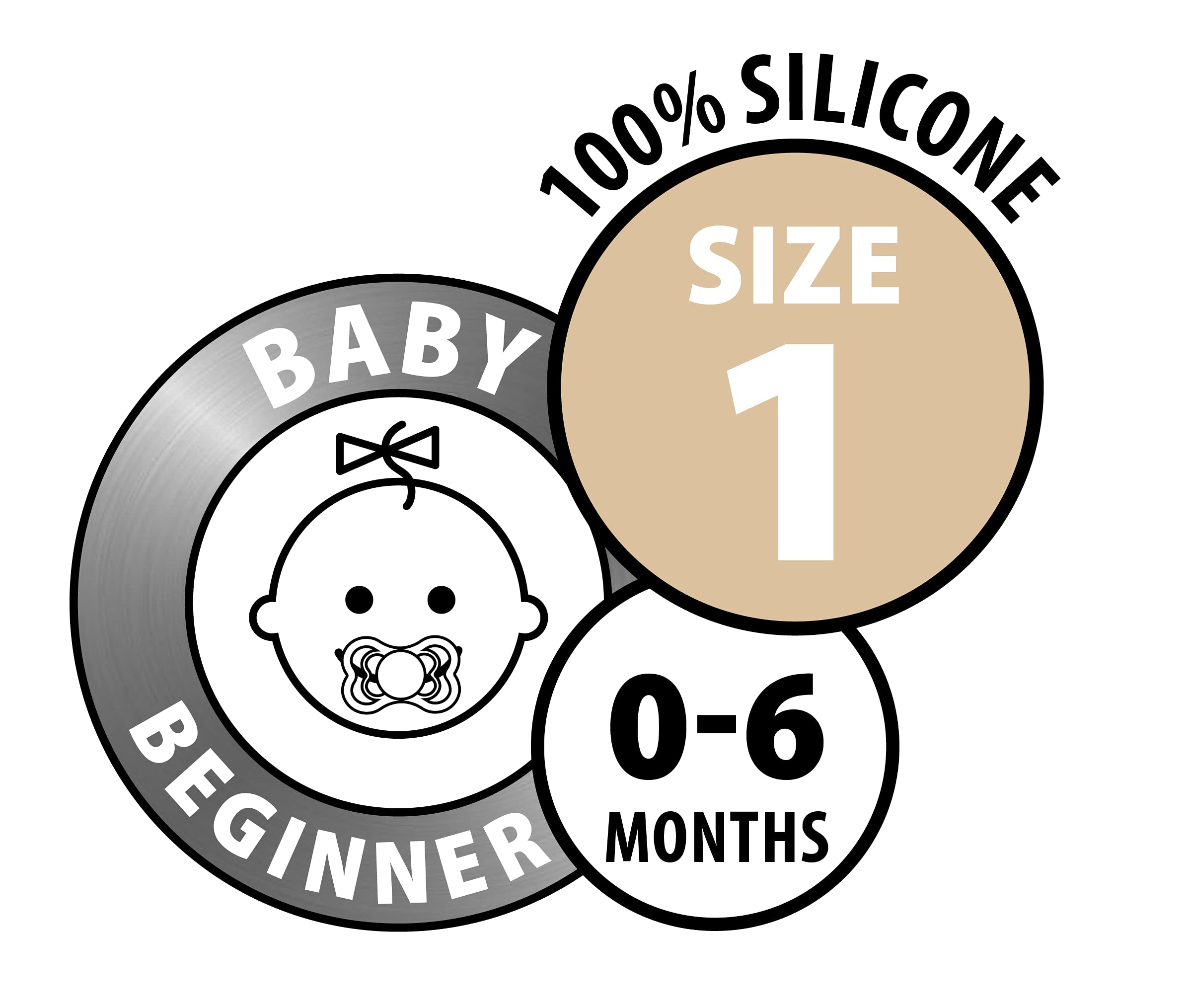 BIBS Supreme Baby Pacifiers | BPA-Free Silicone Pacifier | Made in Denmark | Set of 2 Soothers (Blossom, 0-6 Months)