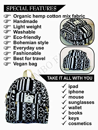 Generic Set Of Mini Backpack Pen case Coin Purse Hemp University Light Weight Backpack For Girl Black and White Small Small Backack