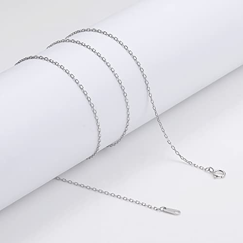 Gacimy Sterling Silver Chain Necklace for Women, 1.3mm Thin 925 Sterling Silver Cable Chain for Women Girls, 18" Length with 2" Extension Chains