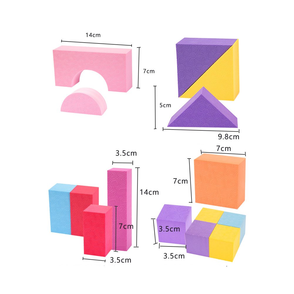 MOBU Foam Building Blocks for Toddlers 1-3, 50 PCS Educational Soft Building Blocks for Kids Playing Indoor Outdoor Bathroom Bathtub or Beach (Reusable Storage Bag)