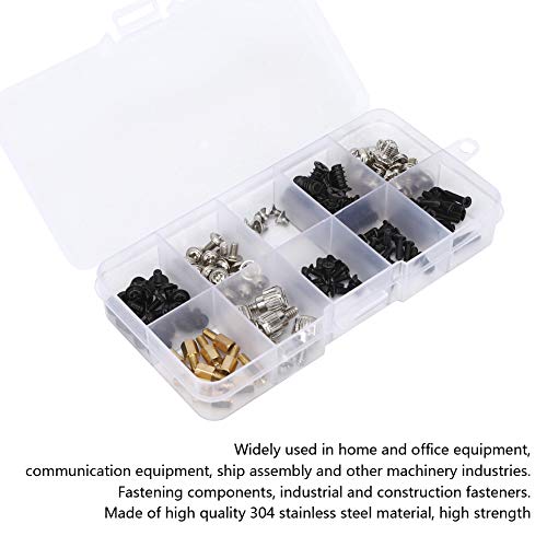 Computer Screws & Standoffs Set, 165Pcs Boxed Desktop Case Mounting Screw Set, Desktop Computer Screws, Good Resistance, for Ship Assembly