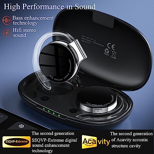 Luisport Open Ear Headphones Noise Cancelling Headphones Workout Headphones Wireless Headphones Bluetooth Earbuds Wireless Earbuds Bluetooth Wireless Earphones (F2-Black)