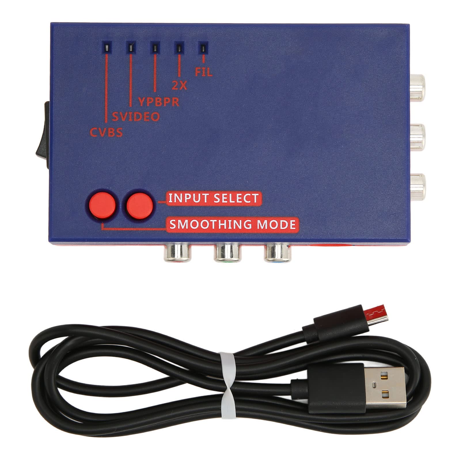 Converter for RetroScaler2x A V to HDMI Retro Game Console Converter for PS2 N64 NES Dreamcast Saturn MD1 MD2, Retroscaler2X Line Multiplier (Blue)