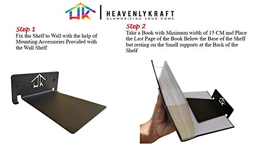 HeavenlyKraft Wall Mounted Metal Bookshelf Floating Bookshelf Supported by Superheros Invisible Bookshelf Metal Shelf Superhero Decoration Shelf Childrens Room Décor Model No. HK_249
