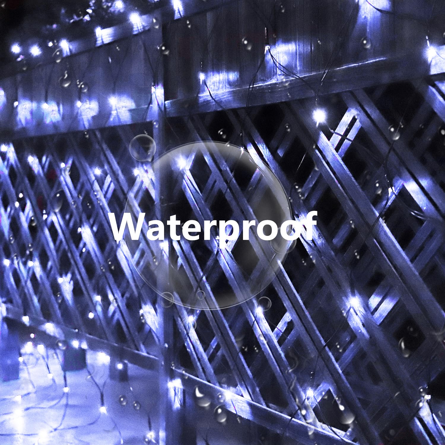 Solar Net Christmas Lights Cool White, 204 LED Net Lights Outdoor Mesh Lights, Waterproof 8 Modes Solar Powered String Lights for Fence, Garden, Yard, Bushes, Trunk, Halloween Decor-9.8ft x 6.6ft