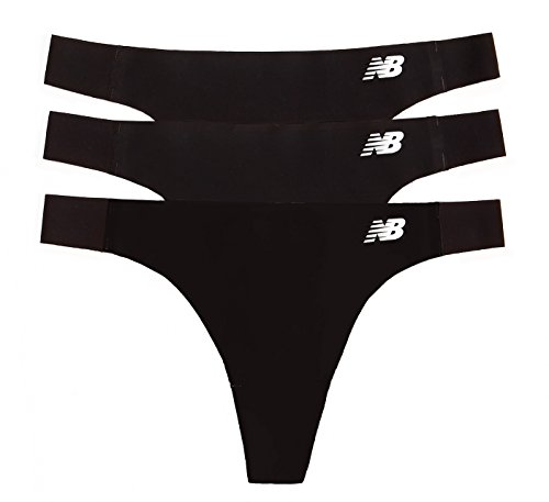 New Balance Women's Laser Thong Panties (3 Pack), Black, Medium