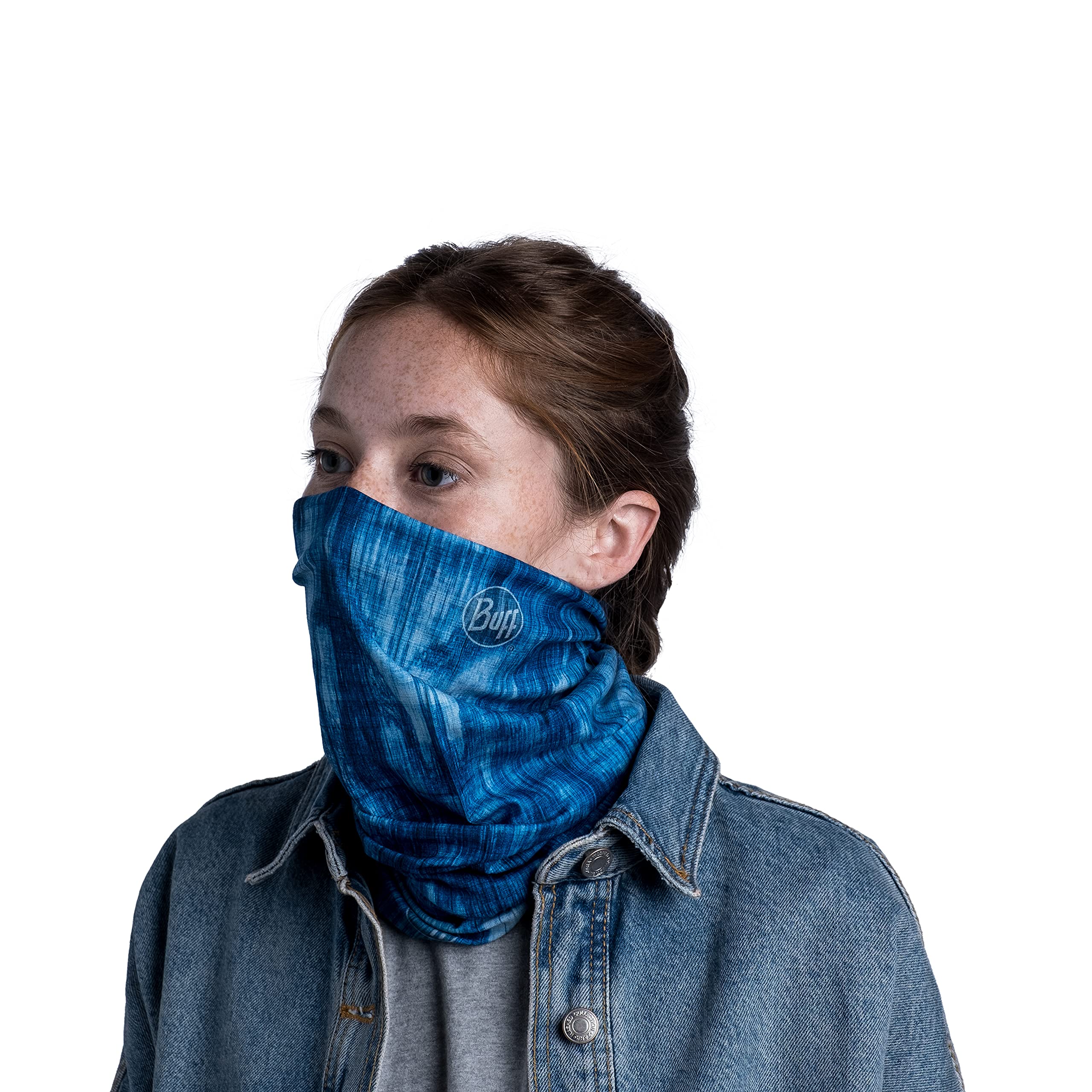 BUFF Original EcoStretch Neck Gaiter, UPF 50 Sun Protection, Breathable, Versatile, Quick Dry Face Mask, Dusty Blue, Adult Size