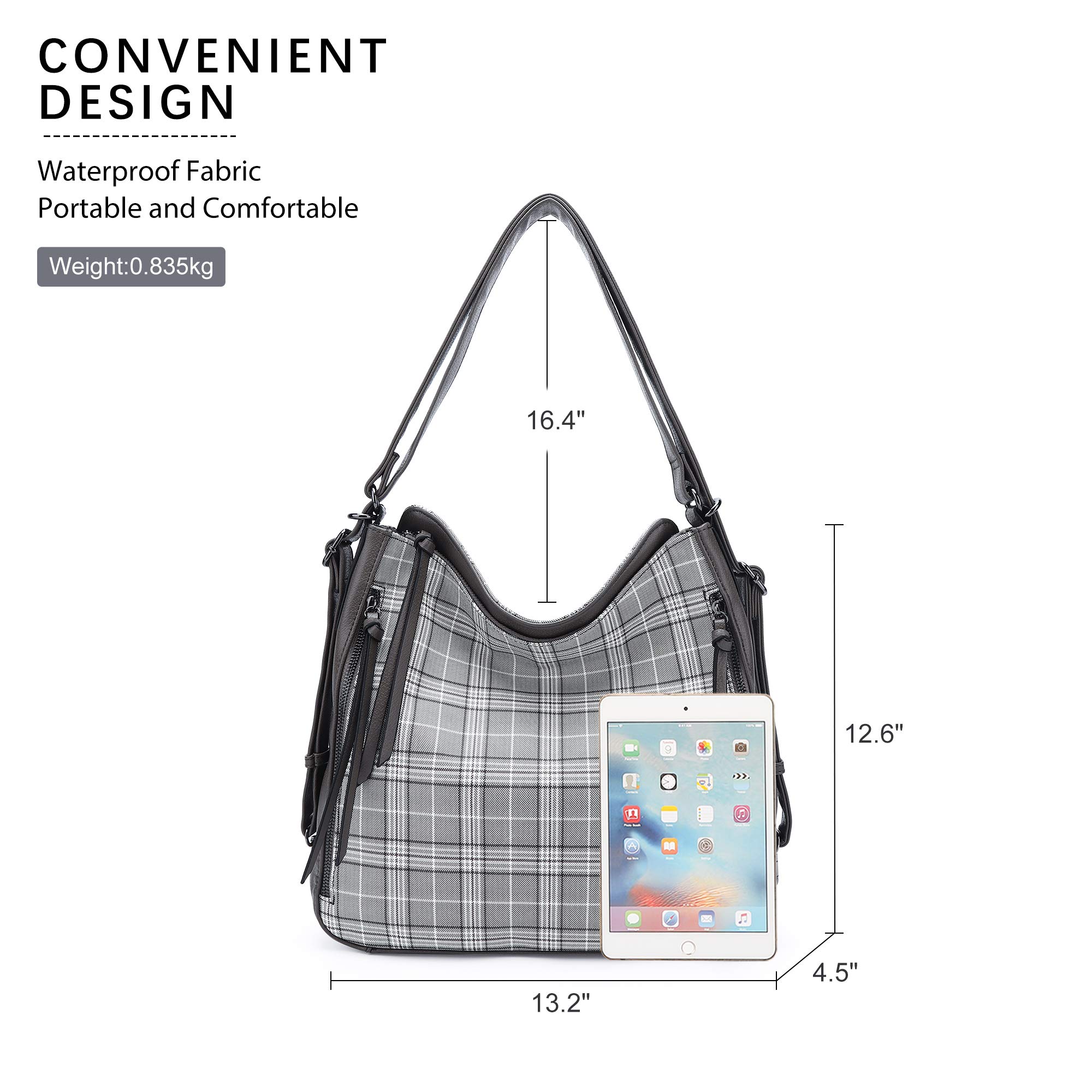 Convertible Backpack Purse For Women Handbag Hobo Tote Satchel Shoulder Bag - Smooth Dark Purple