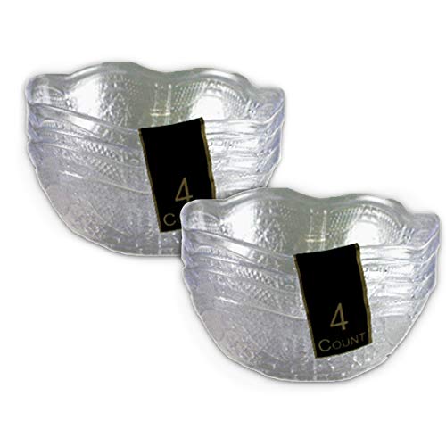 Decorative Plastic Bowl Set ~ 8 Crystal Cut Plastic Bowls | Clear Bowls Plastic | Plastic Bowls Bulks (Decorative Food Bowls) (8 Pack)