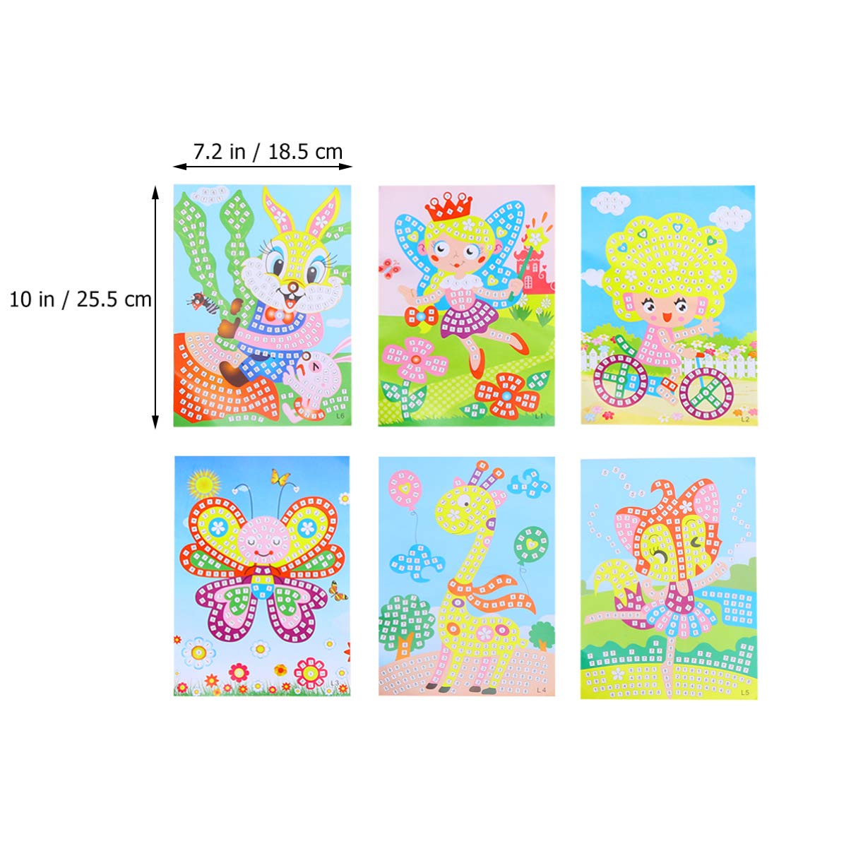 NUOBESTY EVA Diamonds Mosaic Sticker Art Kits for Kids, DIY Handmade Art Crafts Sticker for Kids, 12 Pieces