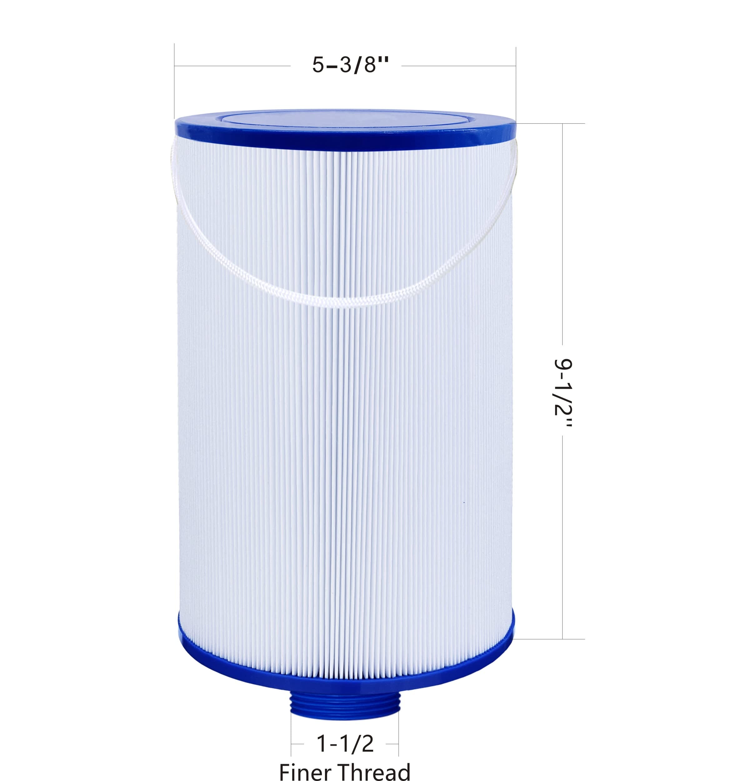 Cryspool MPT-Thread Spa Filter Compatible with Watkins 303279(not 303263), FC-2402, Free Flow and Lifesmart Hot Tub Filter, 1 1/2" Finer Thread, 2 Pack