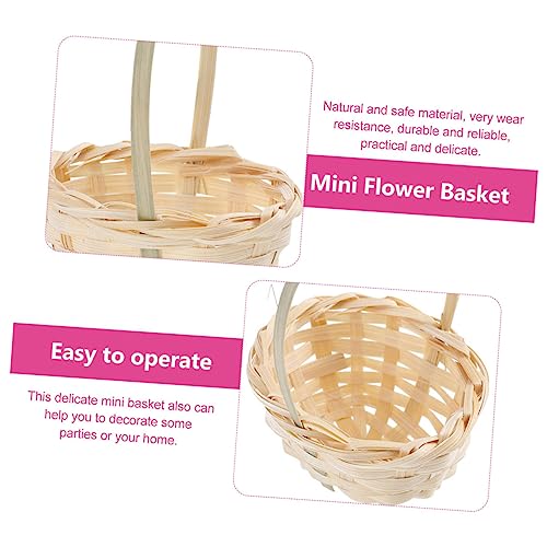 Cabilock 18 pcs mini flower basket candy gift baskets picnic basket wicker hamper doll bread baskets decoration for home flower vases decorative home décor wooden bamboo craft basket