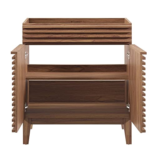 Modway Render 30" Bathroom Vanity in Walnut - Sink Basin Not Included
