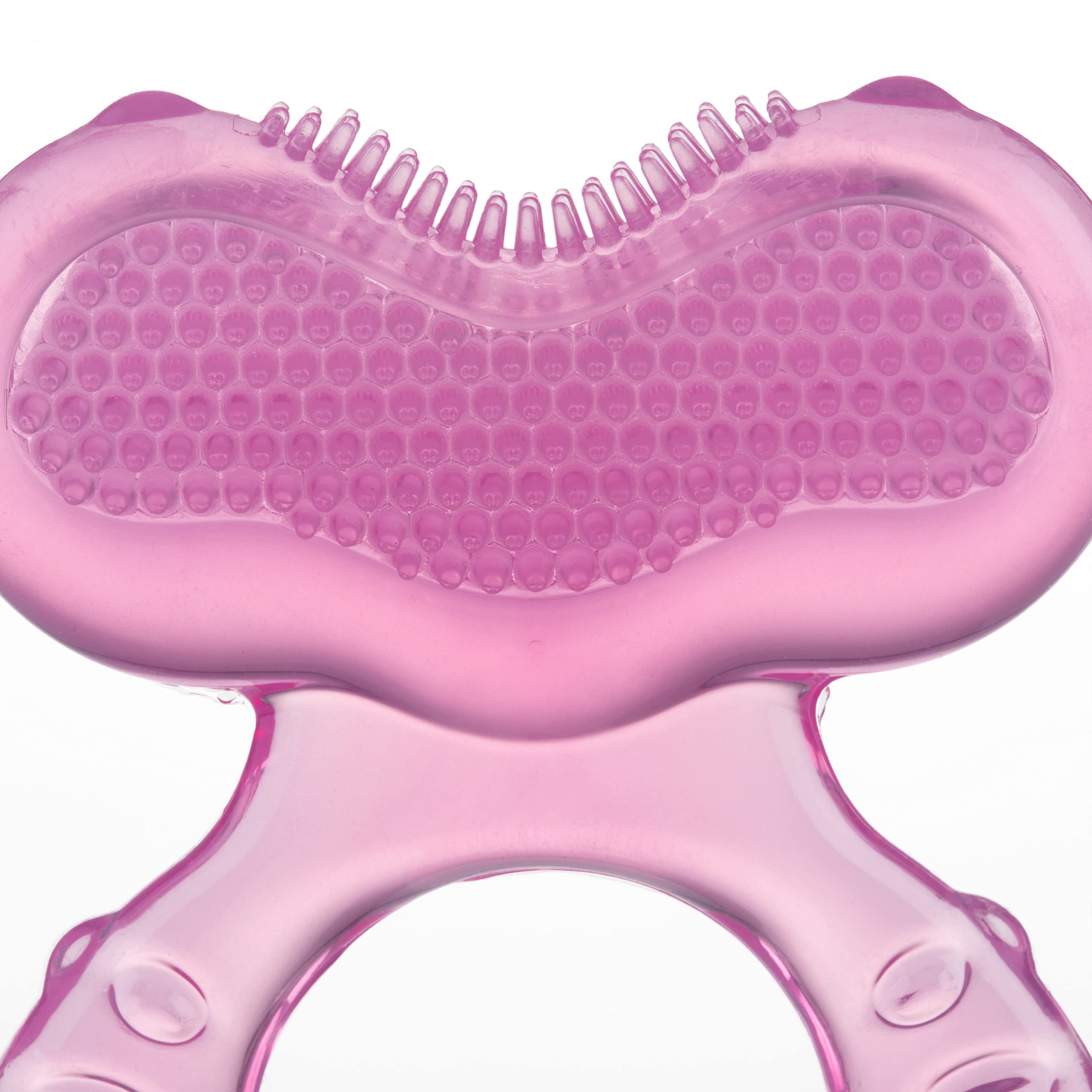 Nuby Silicone Teethe-EEZ Teether with Bristles Includes Hygienic Case, Pink