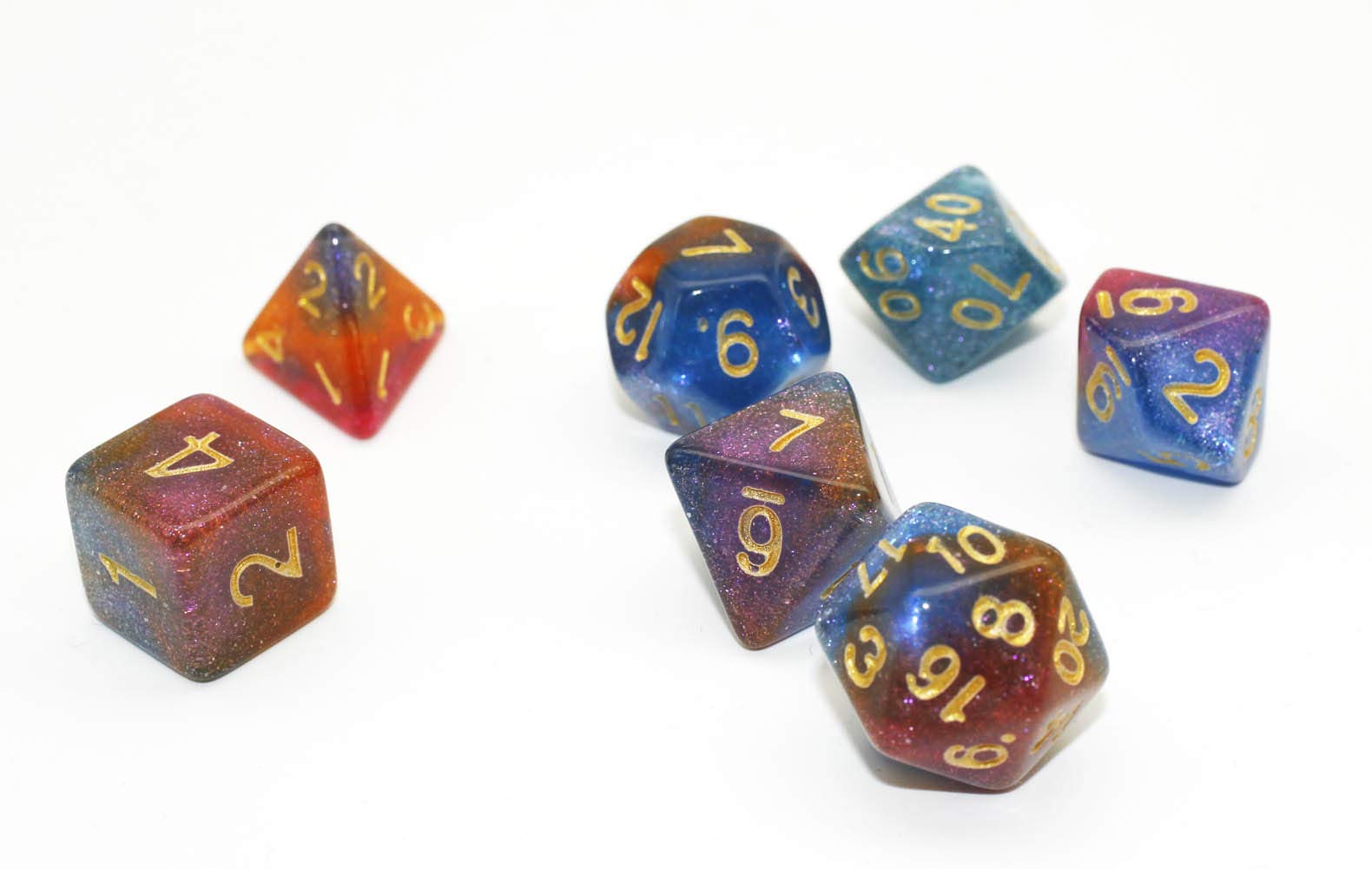 Polyhedral DND Dice Set Dice for Dungeons and Dragons, Pathfinder, D&D, RPG, MTG,7-Die Set Role Playing Games Dice…