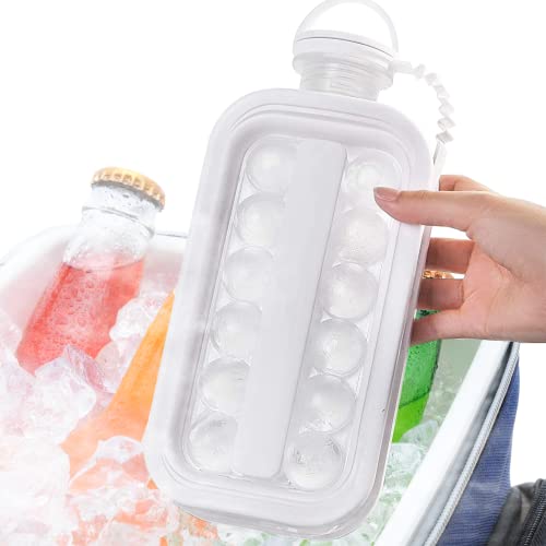 TESSTSY Portable Ice Ball Maker Bottle Makes 17 Ice Cubes, Ice Cube Molds Bottle Creative Ice Hockey Bubble Ice Maker Kettle for Whiskey/Hockey/Champagne/Juice/Coffee