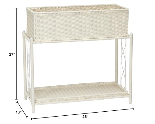 Household Essentials ML-5017 Indoor Outdoor Resin Wicker Planter Stand, 2 Piece