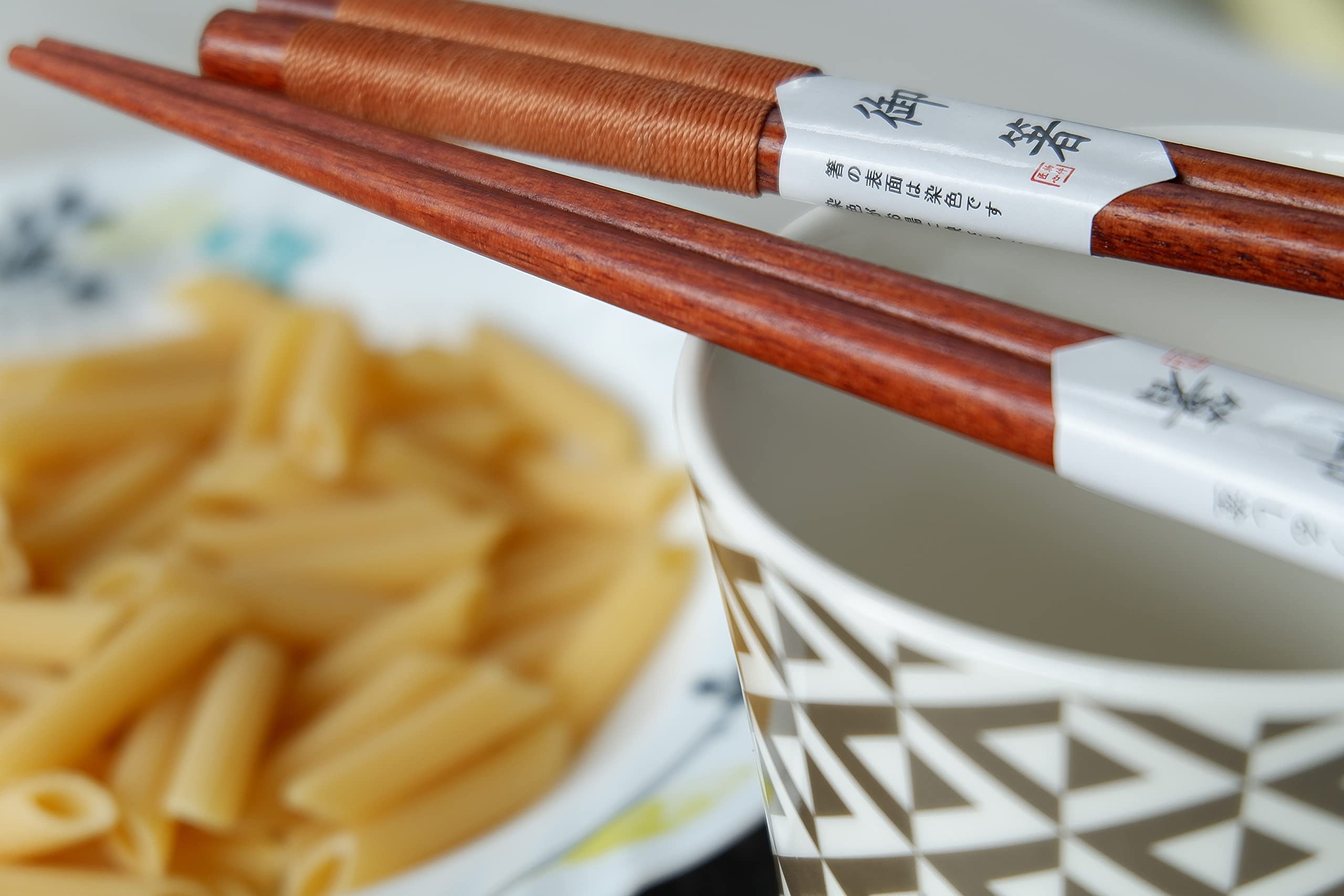 Chopsticks 2 Pairs Reusable Japanese Wooden Chopsticks for Sushi, Noodles as Ramen, Udon, Soba, Pho Dishwasher Safe 9 inches