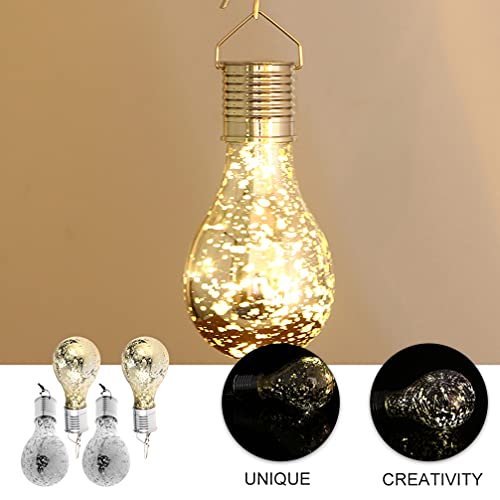 SOLUSTRE Outdoor String Lights Outdoor String Lights Led Bulb 4pcs Garden Light Outdoor Garden Home Hanging Decoration Solar Light Bulbs Golden Globe Light Bulbs Led Bulbs Led Bulbs