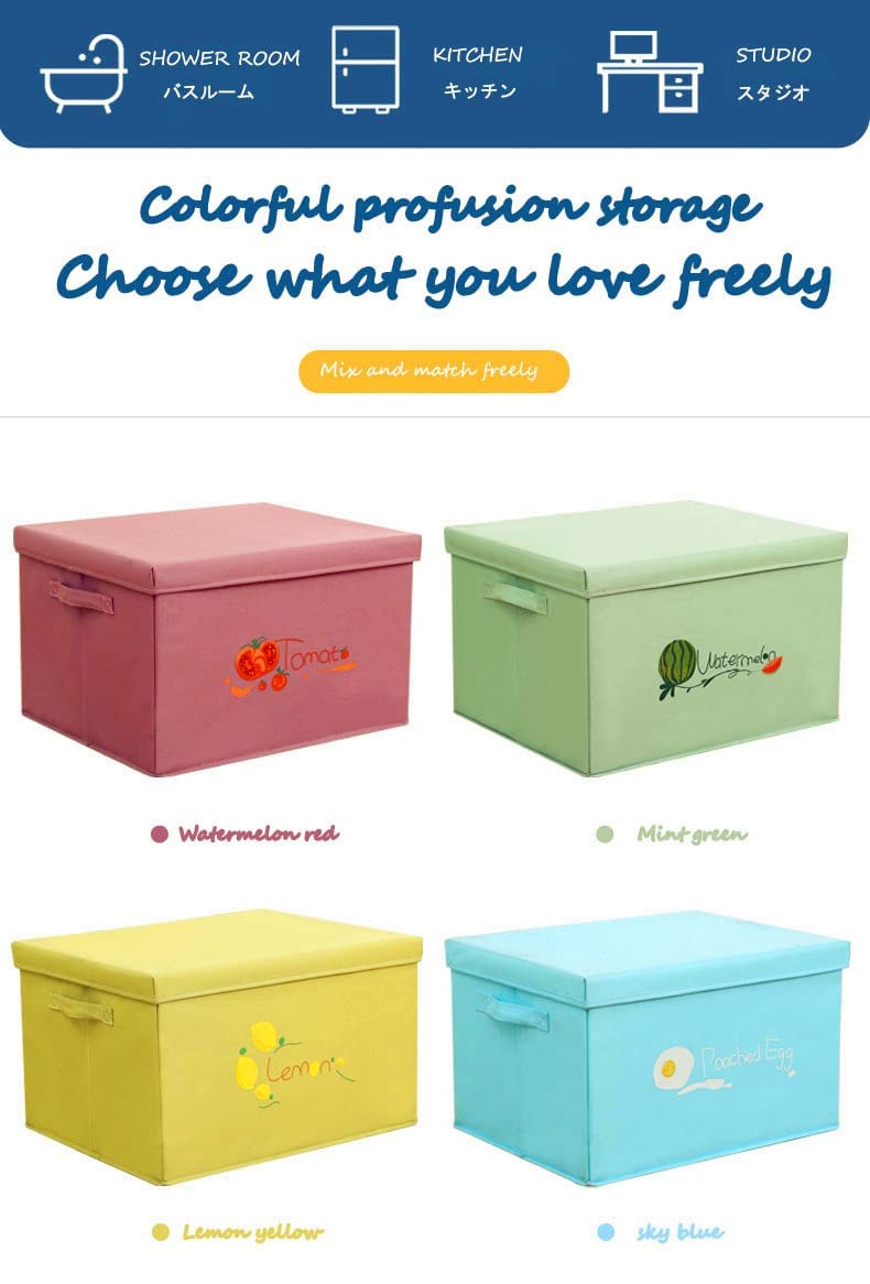 Purme Foldable Storage Bins,Pack of 3, Large Collapsible Cube Storage Boxes Organizer Containers Baskets with Reinforced Handle and Lid for Home Wardrobe Closet Bedroom