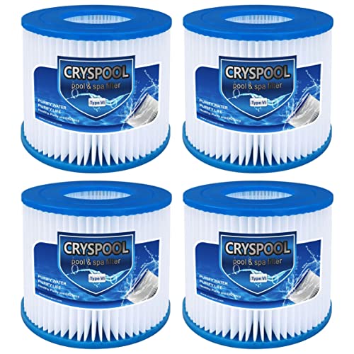 Cryspool VI Spa Filters Replacements for Type VI, Lazy-Z-Spa, 90352E Coleman SaluSpa hot tub Filter, 4 Pack