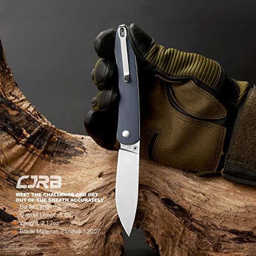 CJRB Small Feldspar Green Bundled with Ria Blue Great EDC Knife Companion