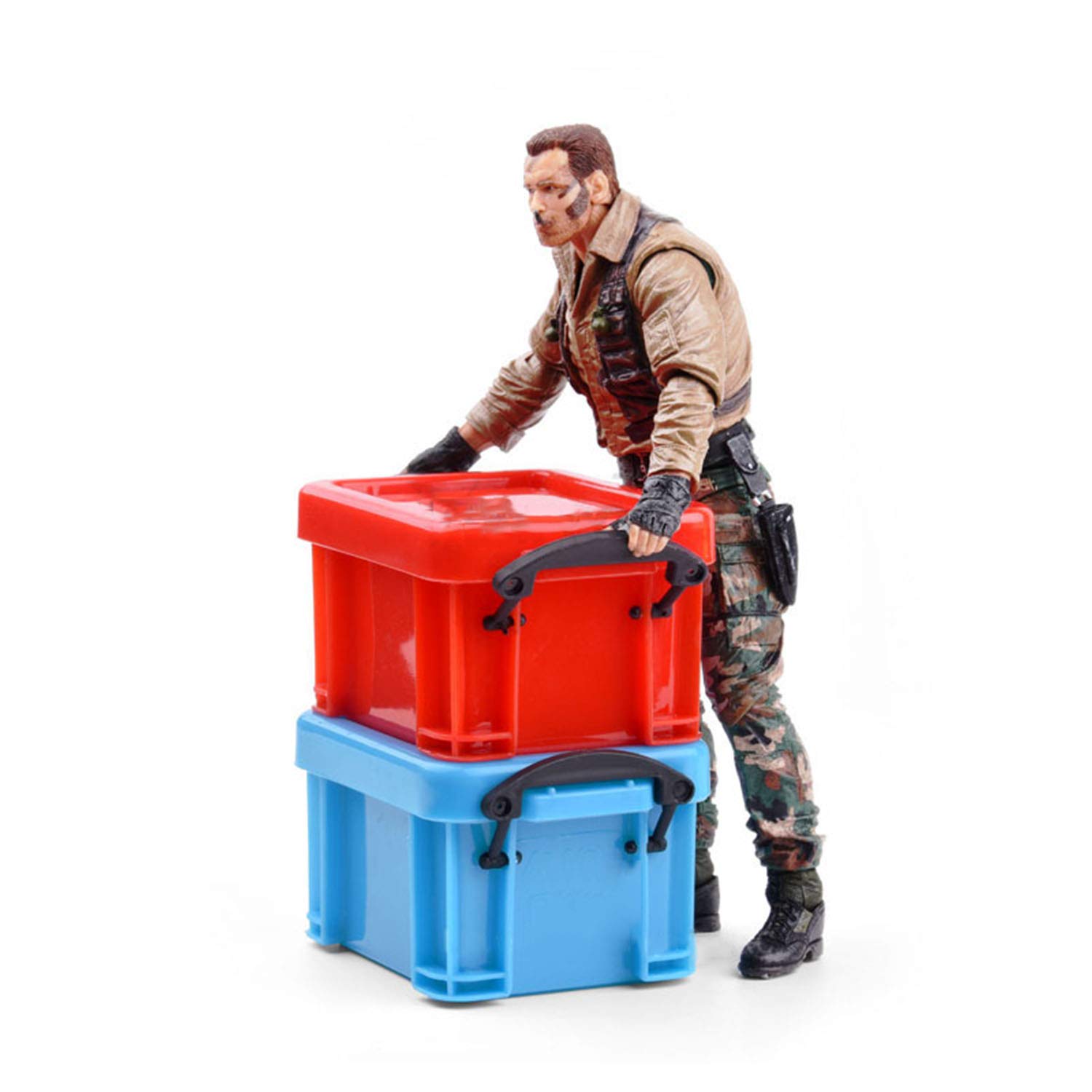 Maxmoral Mini Decoration Plastic Storage Box Accessories for 1/10 RC Rock Crawler Axial SCX10 RC Car Truck Parts Red
