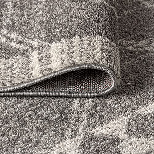 JONATHAN Y MOH200C-8 Amir Moroccan Beni Souk Indoor Area-Rug Bohemian Farmhouse Rustic Geometric Easy-Cleaning Bedroom Kitchen Living Room Non Shedding, 8 X 10, Gray,Cream