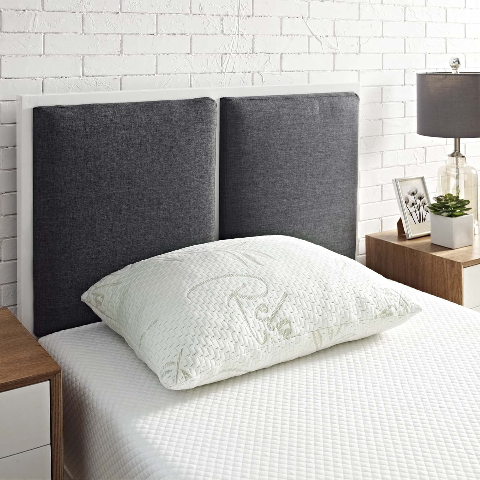 Modway Relax Shredded Memory Foam Pillow - Standard/Queen Size Extra Firm Pillow White