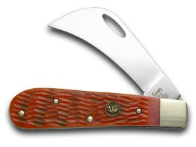 Hen and Rooster Red Pickbone Hawkbill Pocket Knife Knives