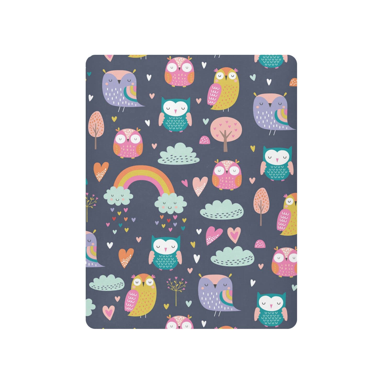 Cute Owl Rainbow Fitted Crib Sheet for Girls and Boys,Soft Breathable Polyester Baby Sheet for Standard Size Crib Mattress 21163978