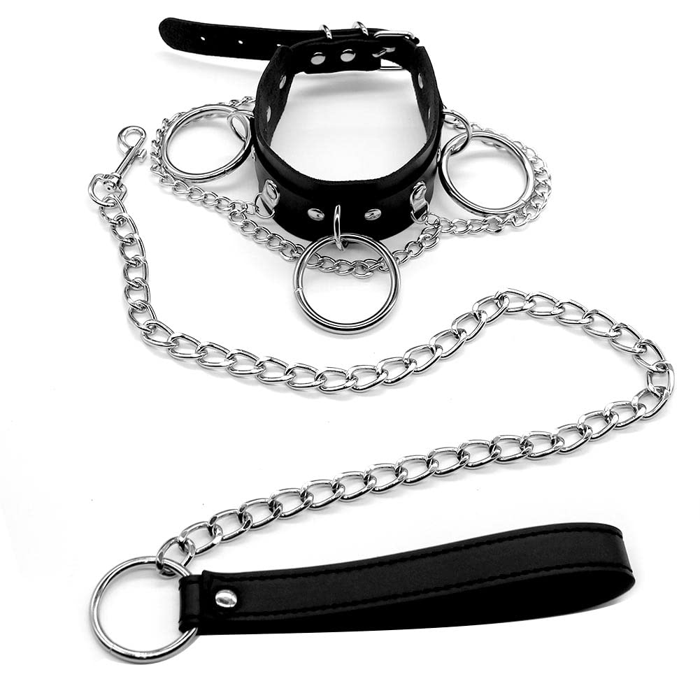 CONGYING Collar Neck Choker with Durable Detachable Leash Adjustable - PU Leather Collar Choker Necklace for Women Ladies