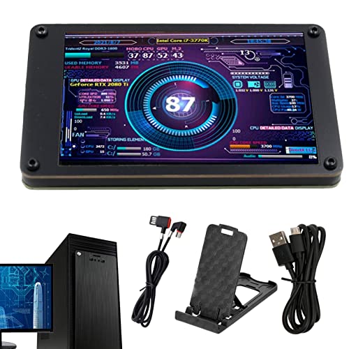 dous Computer Temp Monitor 3.5-inch Small Secondary Display for Computers AIDA64 USB Mini Screen for CPUs RAMs HDDs Data Monitoring