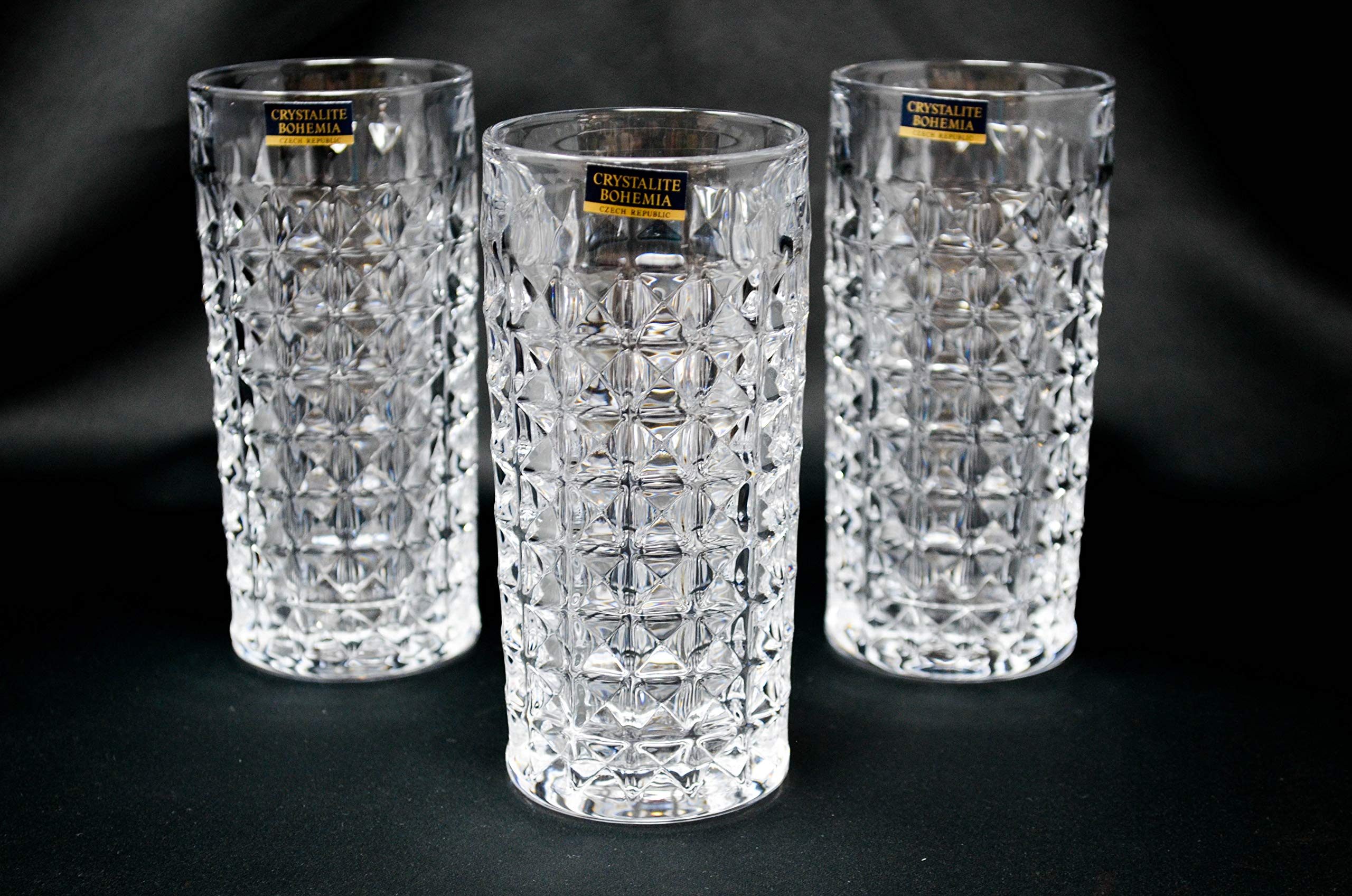 Crystal Glass Water Tumblers set of 6, Highball Glasses 8oz, Cocktail glasses, Old Fashioned, Bohemia Czech, Crystal Gift, Wedding decor