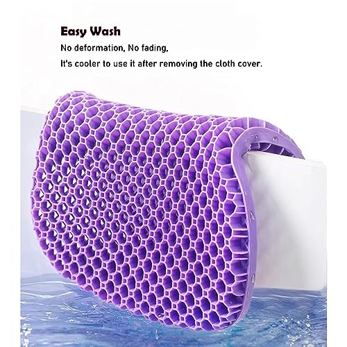 Found Notice 3D Gel Seat Cushion,Cooling & Soft & Breathable,for Office Chairs, Car Seat Cushion for Long Sitting, Wheelchair Pads for Tailbone Pressure Relief Butt & Back Pain, Purple/Black