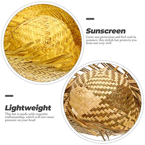Zerodeko Beach Hat 2pcs Beachcomber Straw Hats, Hawaiian Straw Hats Summer Beach Hats Womens Hats
