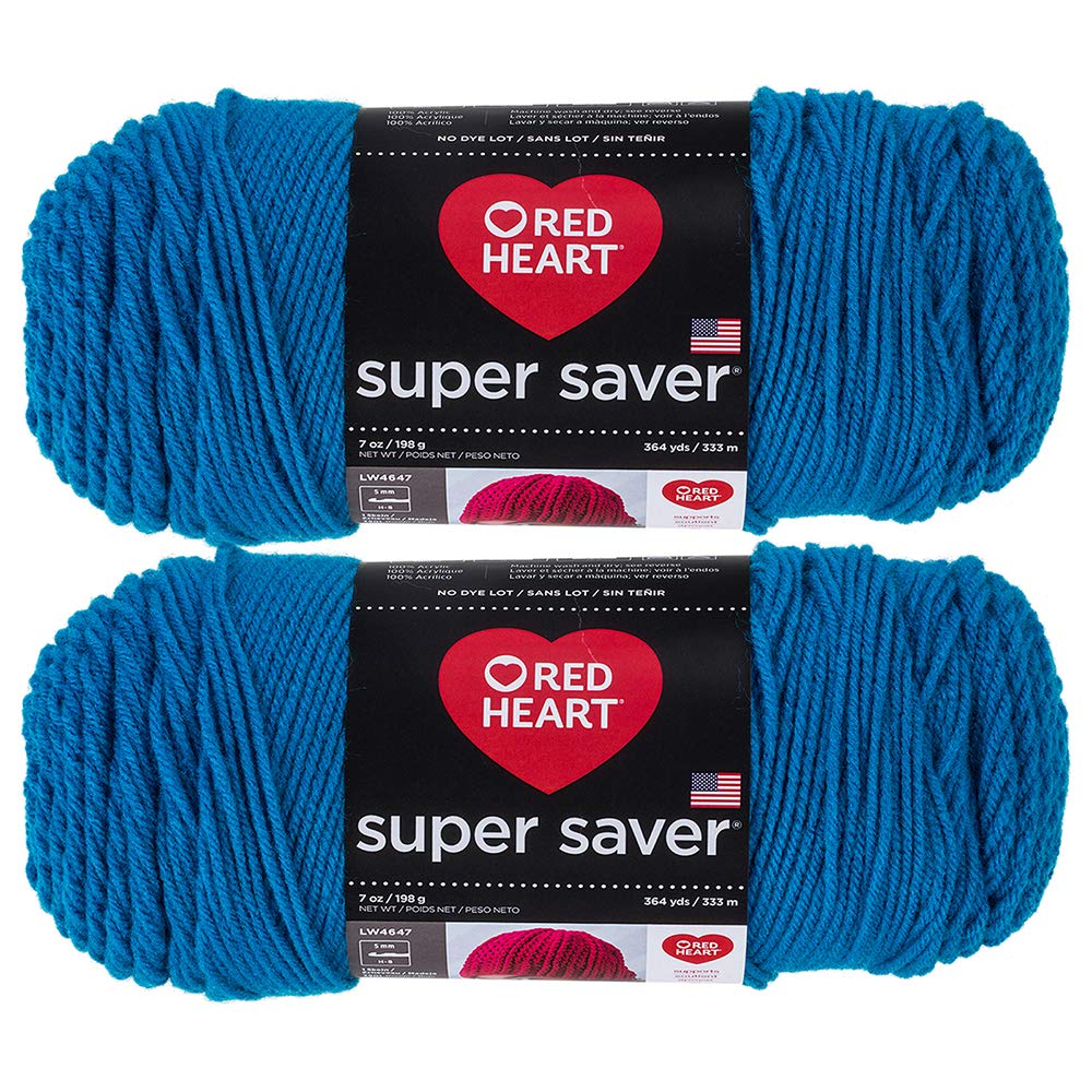 Bulk Buy: Red Heart Super Saver (2-Pack) (Pool, 7 oz Each Skein)