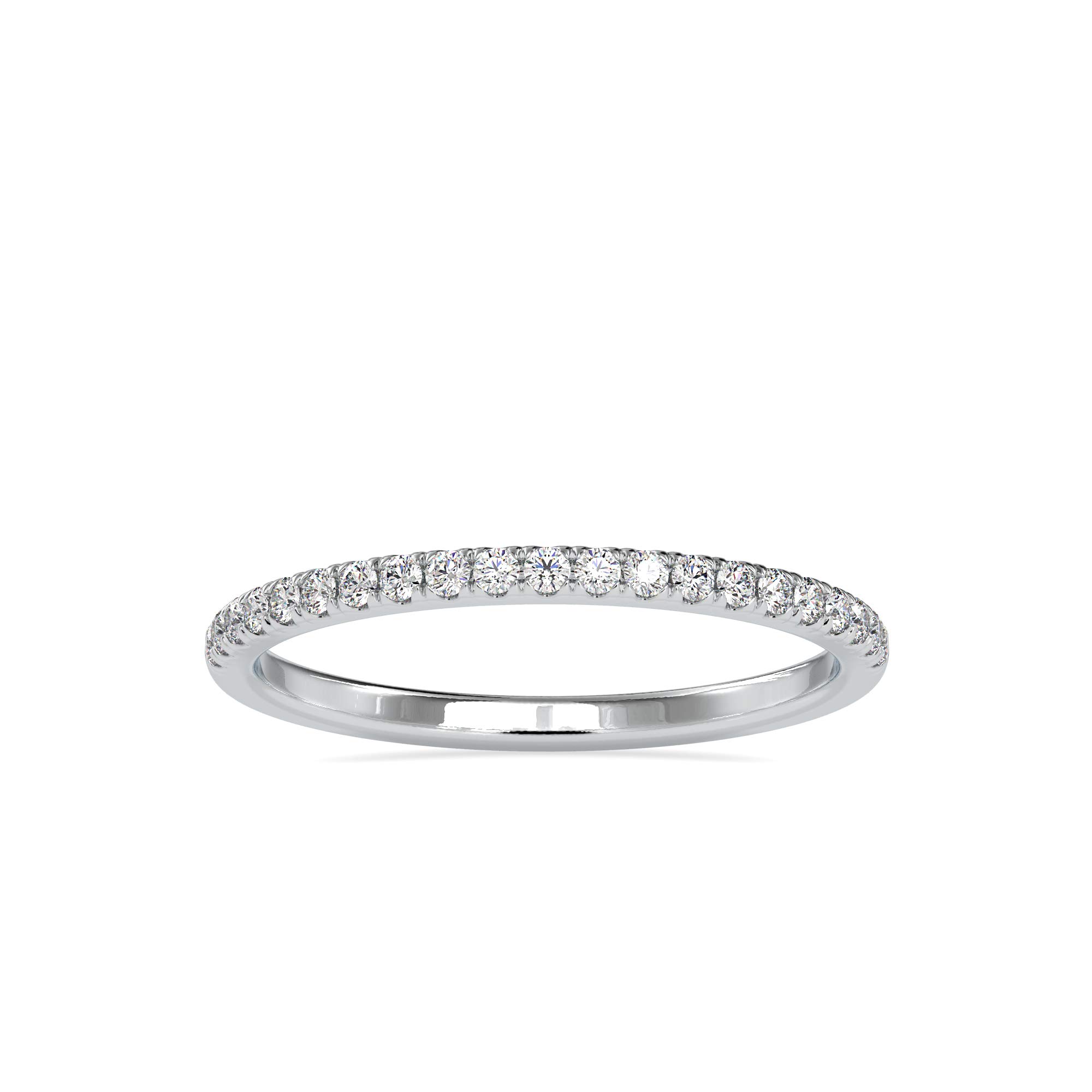 Certified Half Eternity Wedding Ring Studded with 0.2 Cttw Round Natural Diamond in 18K White/Yellow/Rose Gold for Women on Her Anniversary Celebration | Bridal Ring For Women (IJ-SI)